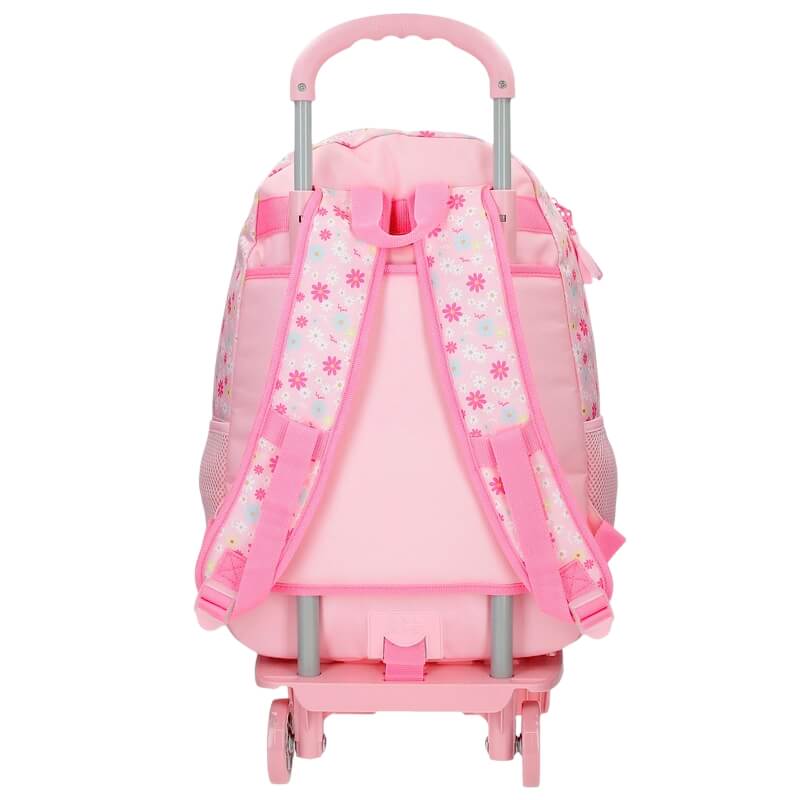 Mochila Escolar Adap. 46cm 2C c/ Carro Roll Road COFFEE SHOP Rosa