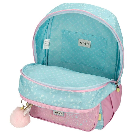 Mochila Escolar Adap. 44cm 2C. Enso MAGIC UNICORN Turquesa