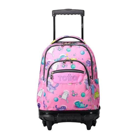 Mochila Escolar Compacta C Rodas Renglon Totto 9i9 Rosa