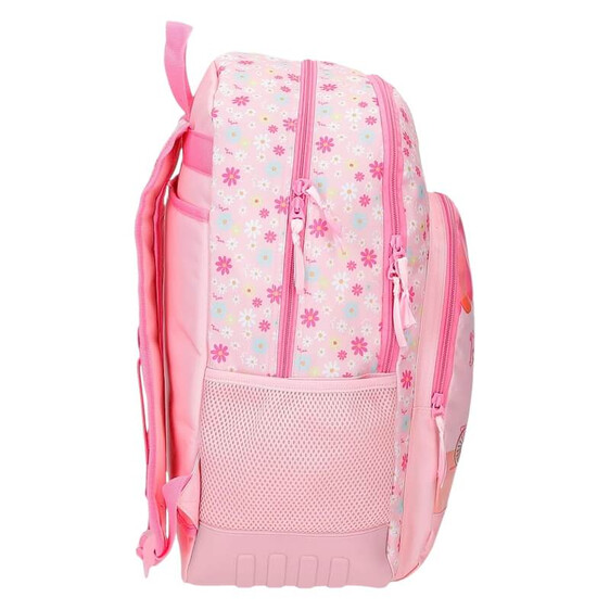 Mochila Escolar Adap. 46cm 2C Roll Road COFFEE SHOP Rosa