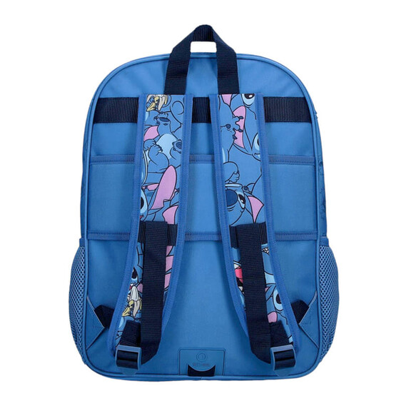 Mochila Escolar Adap. 40cm 2C STITCH Happy Azul
