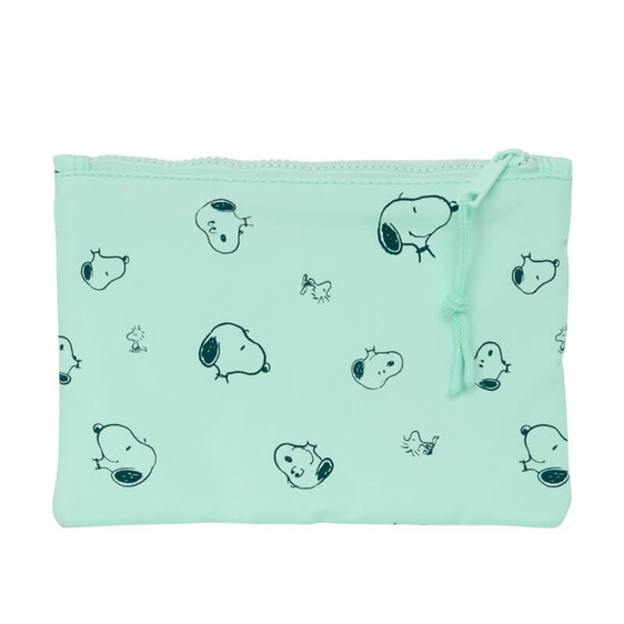 Estojo Escolar Grande 2 Zips SNOOPY Groovy Menta