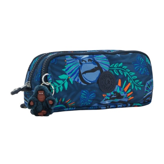Estojo Escolar KIPLING Gitroy Blue Monkey Fun