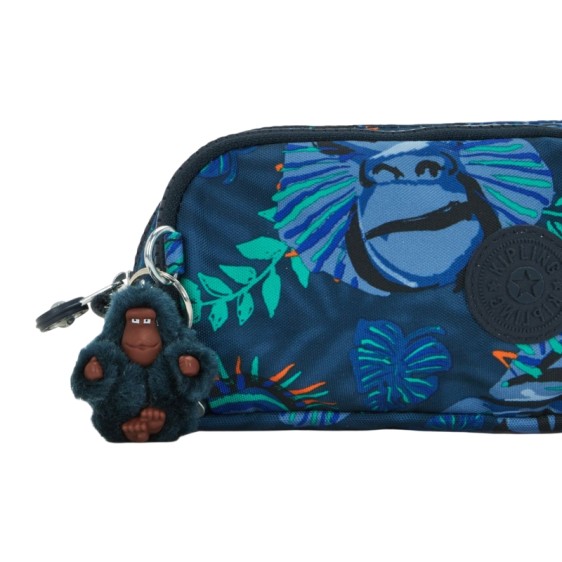 Estojo Escolar KIPLING Gitroy Blue Monkey Fun